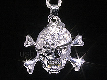 USB Jewel Pirate Skull Necklace Flash Drive