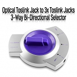Optical Toslink Jack to 3x Toslink Jacks 3-Way Bi-Directional Selector