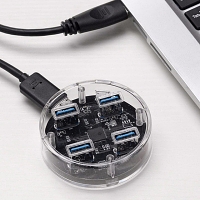 USB 3.0 Transparent Round 4-Port Hub