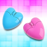 USB Twins Heart Wireless Mouse