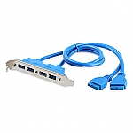 USB 3.0 Dual 20-Pin Header to USB 3.0 4-Port Hub Bracket