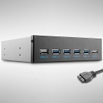 4-Port USB 3.0 + 2-Port Hub 5.25" Front Panel