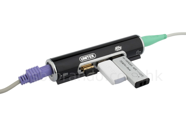 USB 3-Port Hub with PS/2 Ports