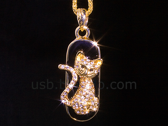 USB Jewel Cat Necklace Flash Drive II
