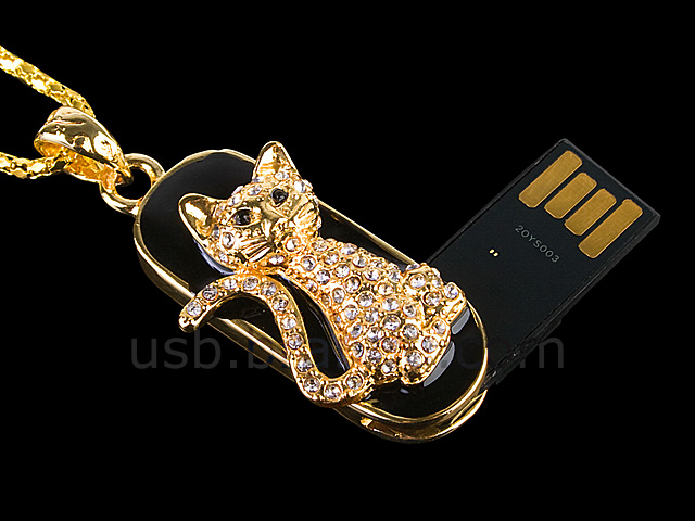 USB Jewel Cat Necklace Flash Drive II