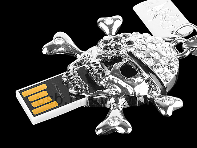 USB Jewel Pirate Skull Necklace Flash Drive