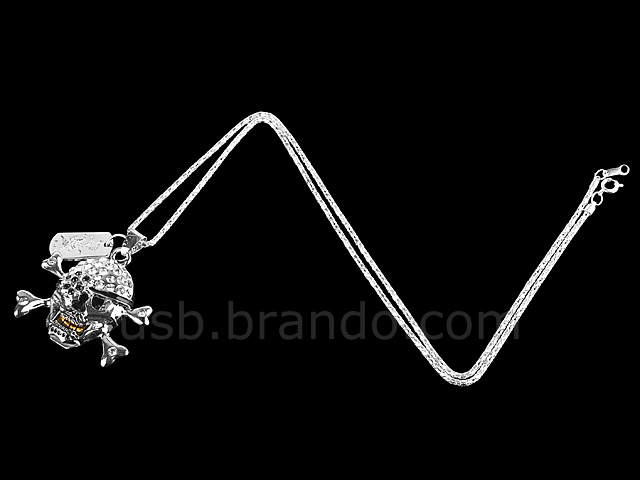 USB Jewel Pirate Skull Necklace Flash Drive